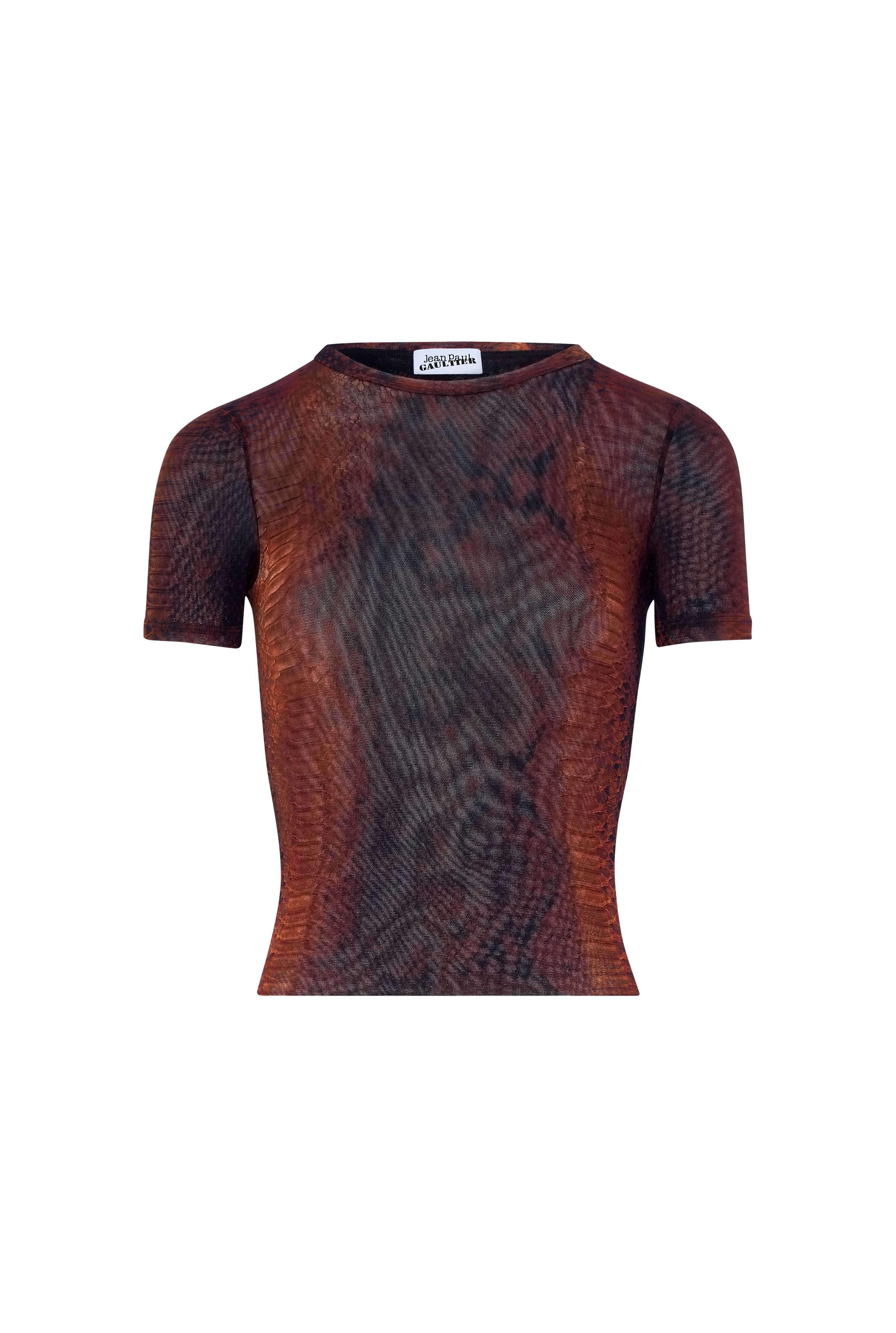 python tee woman black and brown - JEAN PAUL GAULTIER - d — 2