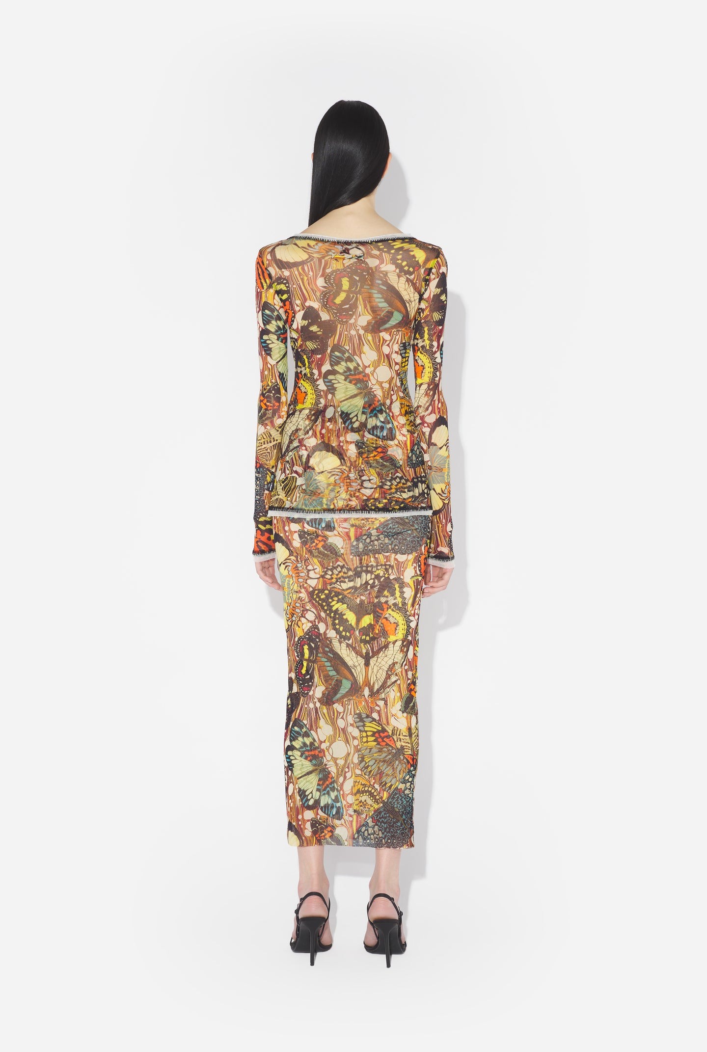 mesh top ls donna giallo e multicolor - JEAN PAUL GAULTIER - d — 2